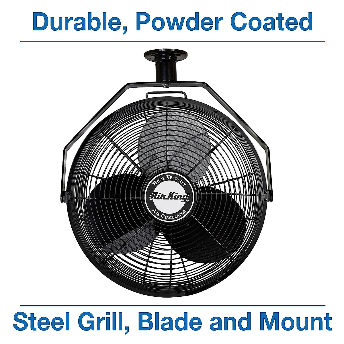 Air King 9718 18-Inch Industrial Grade Ceiling Mount Fan,Black