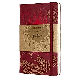 Moleskine Limited Edition Harry Potter Notebook, Hard Cover, Large (5" x 8.25") Ruled/Lined, Bordeaux Red, 240 Pages