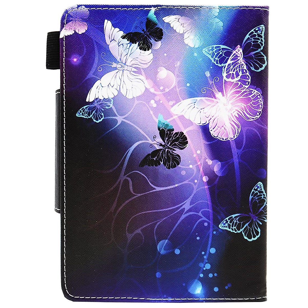 Nannxiebky Universal 10 10.1 Inch Android Tablet Case, Multi-Angle Viewing Stand PU Leather Wallet Tablet Case for 9 10 10.1 Inch and More 9.0" - 10.5" Tablet, Purple Butterfly