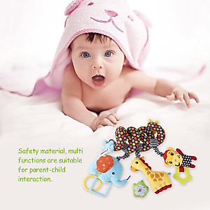 NUOBESTY Baby Car Seat Toys, 1 Pc Baby Stroller Toys Spiral Wrap Hangings Rattle Toy Hanging Rattles Toy Travel Learning Toy for Newborn