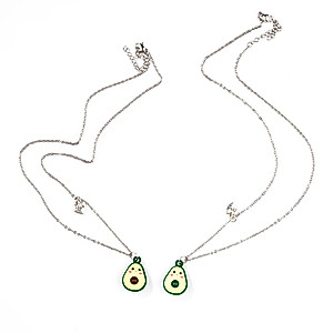 Avocado Matching Necklaces, Best Friend Necklace for 2, Friendship Necklace for Couples Lover Friends Cute Fruit BFF Necklace Jewelry