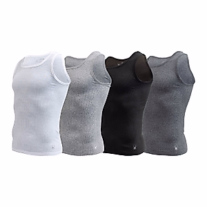 Spyder Mens Pro Cotton Pro Stretch Tank Tops A Shirts (White/Grey/Black/Charcoal, Large)