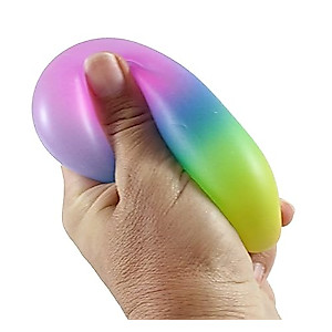 Set of 5 Sugar Balls - Galaxy/Glitter/Swirl/Rainbow/Solid - Thick Glue/Gel Stretch Ball - Ultra Squishy and Moldable Slow Rise Relaxing Sensory Fidget Stress Toy (Random Colors)