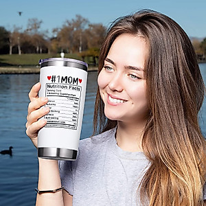 Fimibuke Gifts for Mom from Daughter, Son - 20 OZ Tumbler Mothers Day Gifts for Mom, Mother-in-Law, Wife, Women - Nutrition Facts Insulated Cups Funny Birthday Presents Boxed Gifts from Kids Husband