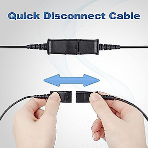 Wired 3.5mm Computer Headphone-QD, Headset with Microphone for Laptop with Mic Noise Cancelling, Computer Headset with Quick Disconnect and Volume Control for Skype Zoom Office Call Center