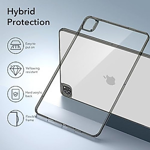 ESR for iPad Pro 12.9 Case, 12.9 inch iPad Pro case (2022/2021, 6th/5th Generation), Thin and Lightweight, Yellowing Resistant, Hard Back, Supports Pencil 2, Classic Series, Clear Black
