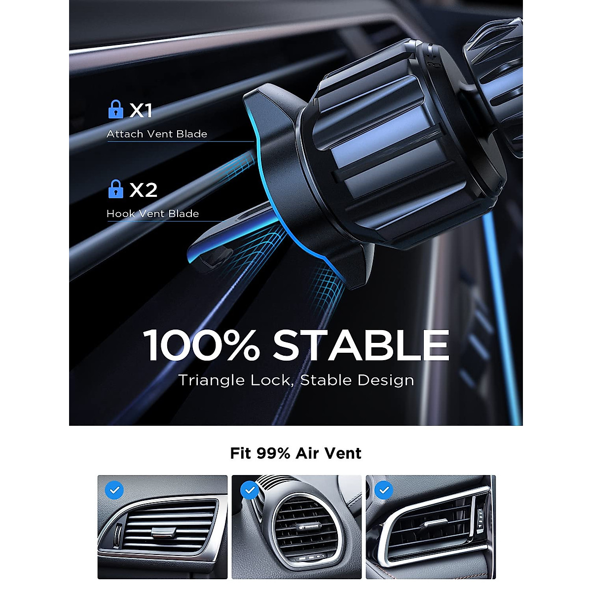 LISEN Fits MagSafe Car Mount [20 Strongest Magnets] Magnetic Phone Holder for Car Fits iPhone 15 Pro Max Plus, Adjustable Air Vent Magsafe Cell Phone Holder Car for iPhone 14 13 12 & MagSafe Case