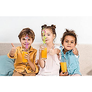 Reusable Rainbow Drinking Plastic Straws25 and 2 Cleaning Brush, unicorn Party Supplies, Birthday Party Favors Decorations- set of 27