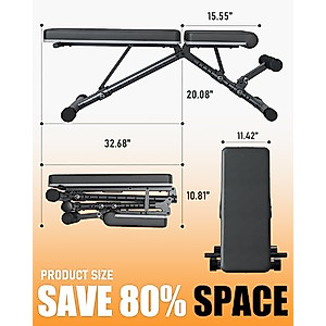 BARWING Adjustable Weight Bench 111, 800 LB Heavy Duty Incline Decline Bench for Home Gym, Easy Assembly Foldable Training Lifting Bench