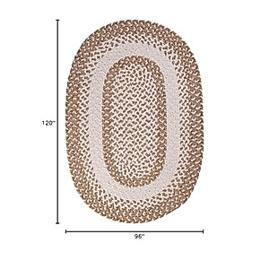 Colonial Mills Blokburst Braided Rug, 8x10, Natural Wonder