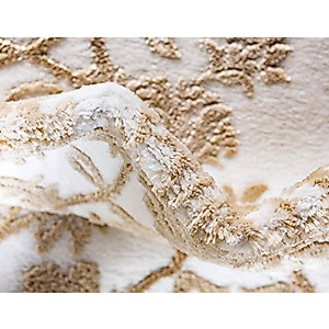 Unique Loom Rushmore Collection Classic Traditional Tone Textured Intricate Design Area Rug, 10 ft x 13 ft, Tan/White