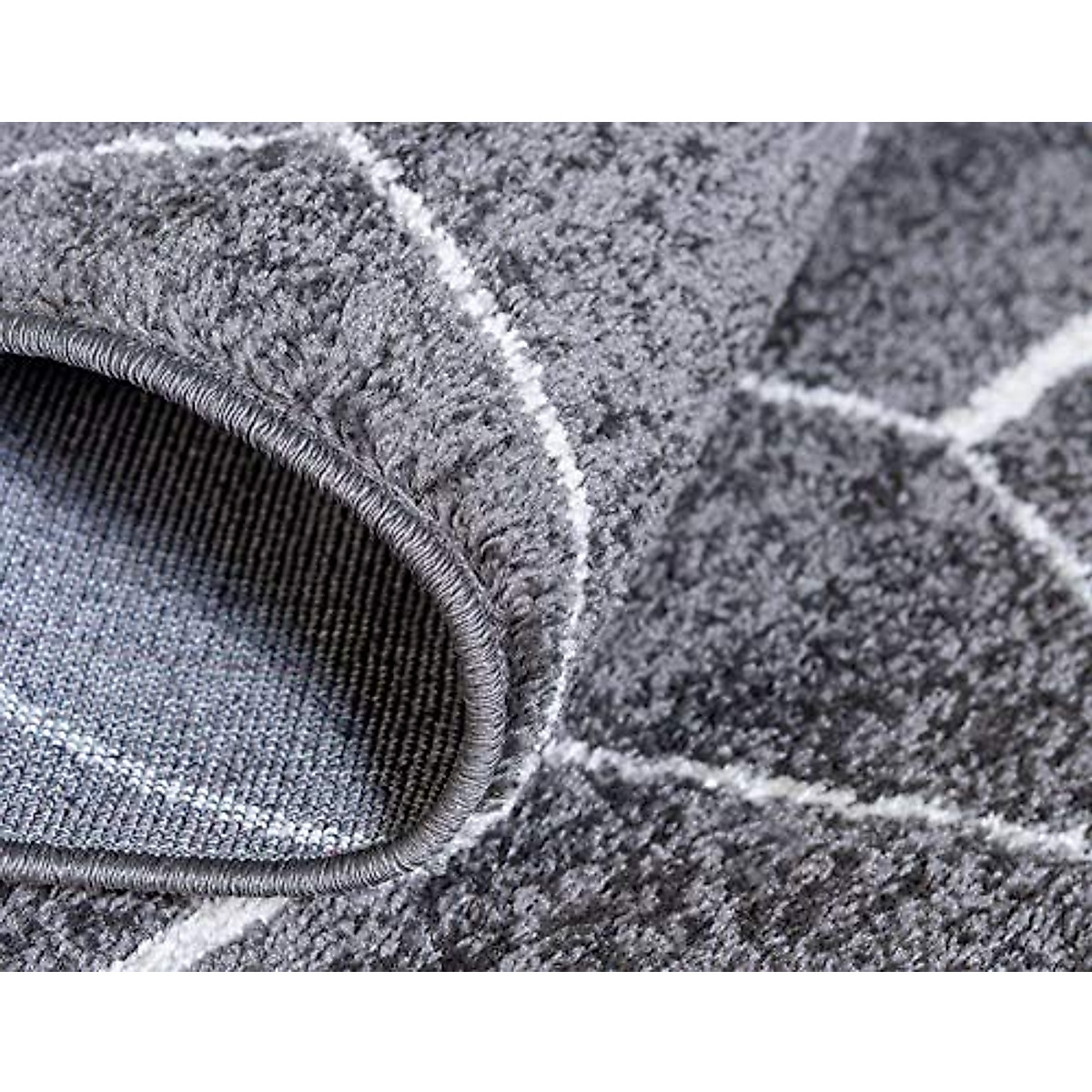 Unique Loom Trellis Frieze Collection Area Rug - Geometric (5' Octagon, Dark Gray/ Ivory)