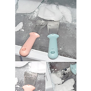 AKOAK Refrigerator Deicer, Freezer Cleaning Spatula Stainless Steel Defrost Spatula, Deicing Cleaning Gadget - Effectively Extend Refrigerator Life, Pack of 1 (Pink)