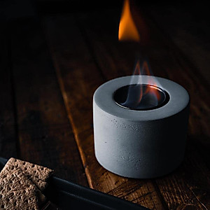 PYRO | Tabletop Fire Pit, Portable Concrete Fire Bowl, Mini Personal Fireplace for Indoor and Outdoor Use, Smoke Free, Cook S’Mores Indoors