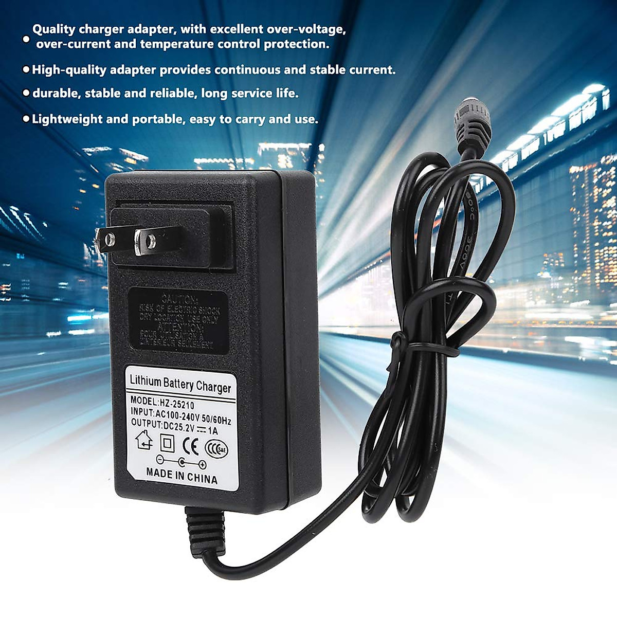 Massage Gun Adapter AC DC 100 to 240V Muscle Gun Charger Adapter Power Supply Cord Cable (US 25.2V)