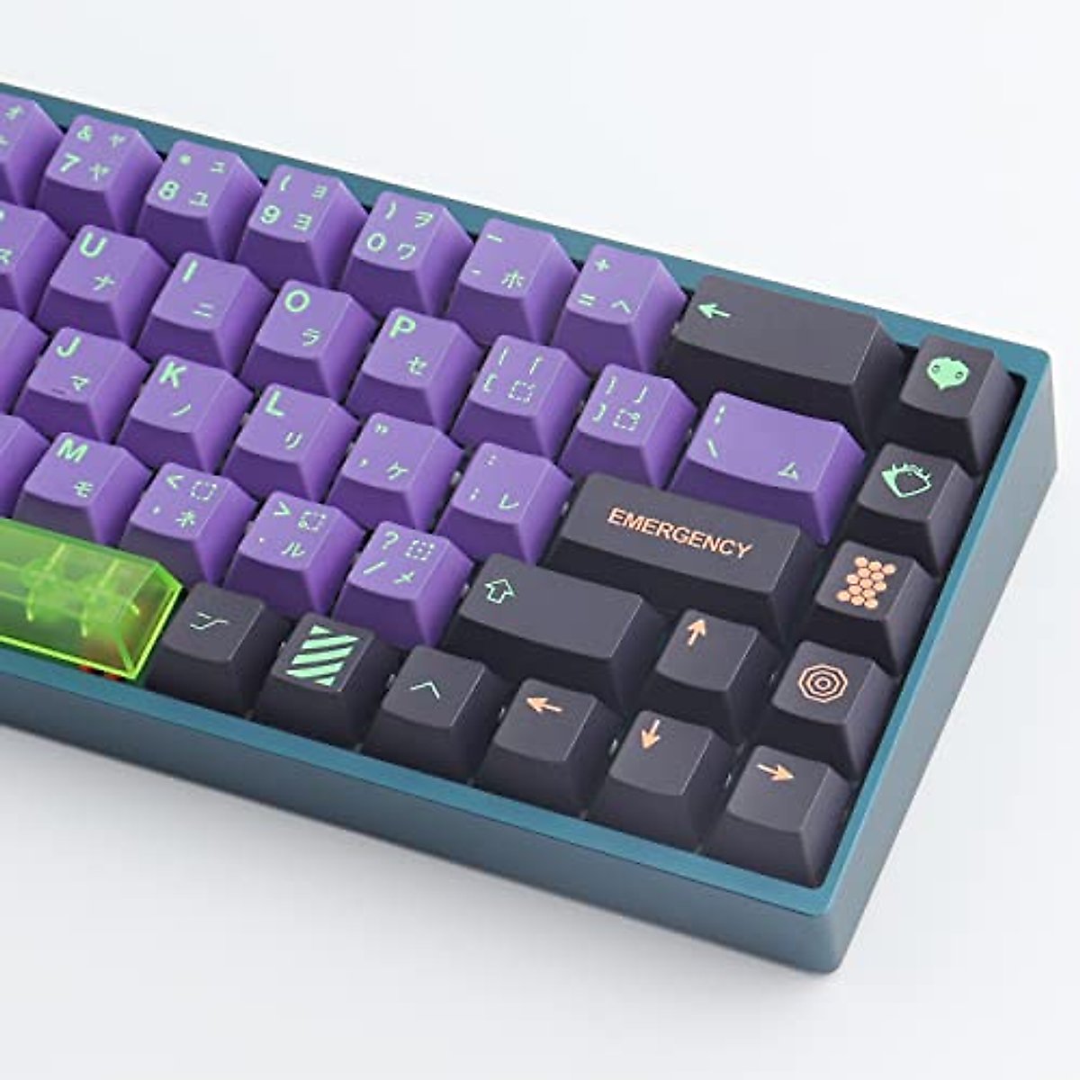JOMKIZ PBT Keycaps,135 Keys Mecha Dye Sublimation Cherry Profile Keycaps with 7U Clear Spacebar Japanese Keycap Set for Cherry MX Switches US Layout Mechanical Keyboards