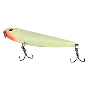 OUKENS 5pcs Luminous Fishing Lures,ABS Hard Baits with Treble Hook Tackle Accessory for Bass Trout Walleye Redfish Saltwater Freshwater