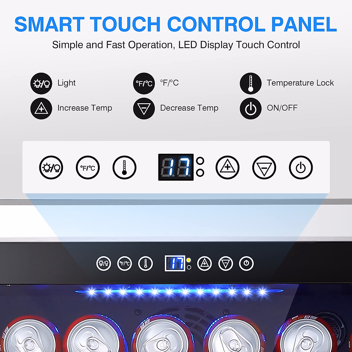 BODEGA Beverage Refrigerator 24 Inch, Under Counter Beverage Refrigerator, Built-in and Freestanding Beverage Cooler 180 Cans, Stainless Steel Under Counter Beer Fridge Perfect for Beer, Soda, Water