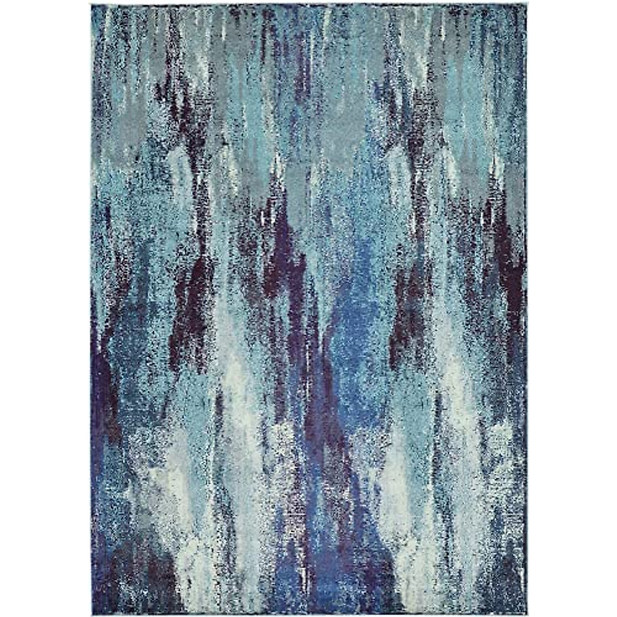 Unique Loom Jardin Collection Colorful, Vibrant, Abstract Watercolor Area Rug, Rectangular 7' 0" x 10' 0", Blue/Gray