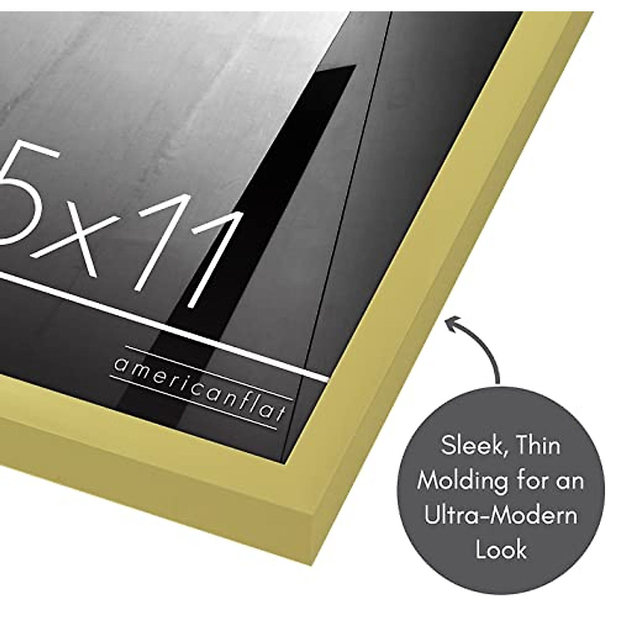 Americanflat 8.5x11 Picture Frame in Gold - Thin Border Photo Frame with Shatter Resistant Glass - Horizontal and Vertical Formats for Wall and Tabletop