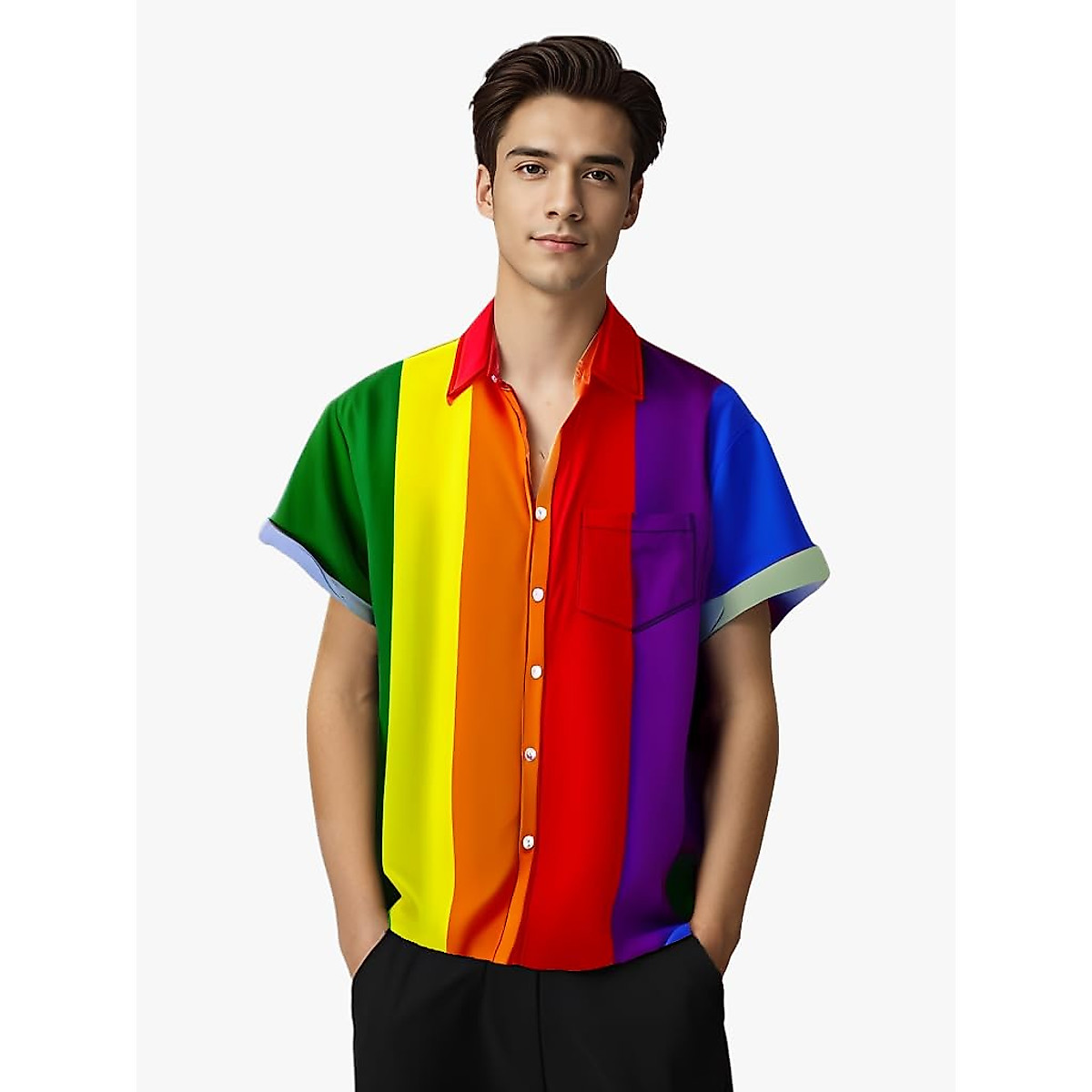 Gwnnb Gay Shirts for Men Bowling Print Short Sleeve Regular Fit Hawaiian Casual Button Down Beach Shirts