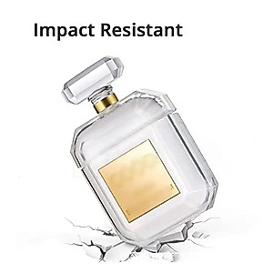 EDENTOY for AirPods 2 & 1 Case Perfume Bottle Design with Keychain & Fur Ball Soft Silicone Shockproof Cute AirPod 2 & 1 Cases Cover Skin for Girls and Women - AirPod 2 & 1