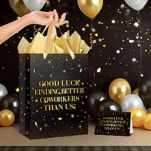Farewell Going Away Party Decorations,Good Luck Finding Better Coworkers Than Us Gift Bags with Wrapping Paper Card for We Will Miss You,Goodbye,Retirement,Coworker Leaving Party Supplies Decor Gifts