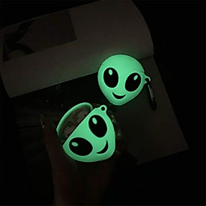 Oqplog for Airpod Pro for AirPods Pro 2019/Pro 2 Gen 2022 Case 3D Cute Fun Cartoon Funny Character Air Pods Pro Cover for Girls Women Teen Boys Unique Kawaii Trendy Silicone Cases – Luminous Alien