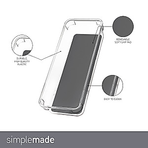 SIMPLEMADE Silverware Organizer Tray Set - 3 Piece Flatware Organizer for Drawer - Clear Cutlery Tray Drawer Insert with Easy Clean Liner - Multipurpose Storage for Kitchen, Office, Bathroom (Grey)