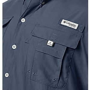 Columbia Men's Bahama II UPF 30 Short Sleeve PFG Fishing Shirt, Collegiate Navy, Large