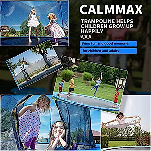 CalmMax Trampoline 12FT Jump Recreational Trampolines with Enclosure Net - ASTM Approved - Combo Bounce Outdoor Trampoline for Kids Family Happy Time