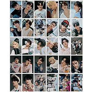 eTel Like Stray Kids Merch 4 Colors LED Clip Light with Big Photocards, Remote Control 10Ft 20LED and 30Pcs 3.1‘’x 4.7‘’ Lomo Card, Home Room Decoration for Gifts