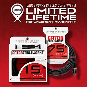 Cableworks By Gator Cases Composer Series Deluxe 100 Foot XLR Microphone Cable, (GCWC-XLR-100)