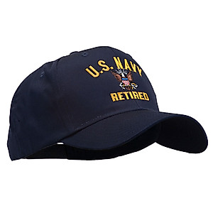e4Hats.com US Navy Retired Military Embroidered Cap - Navy OSFM