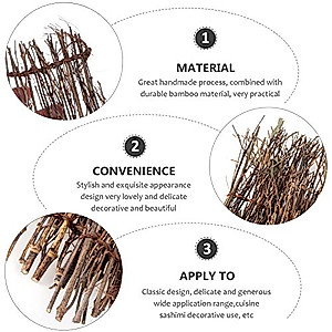 Yardwe 6pcs Sushi Bamboo Fence Japanese Bamboo Decoration Sushi Sashimi Plate Decorative Bamboo Fence Ornaments for Restaurant Landscape Decoration