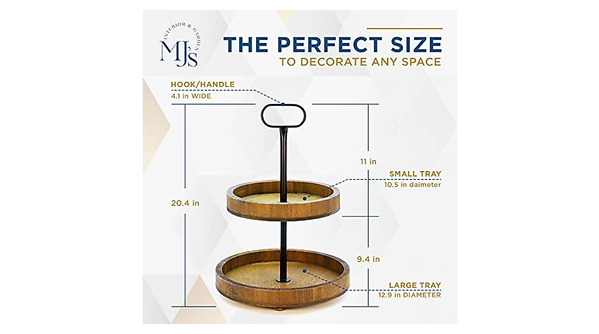 Farmhouse Tiered Tray Stand for Decor & Serving | MJ's Interior & Garden