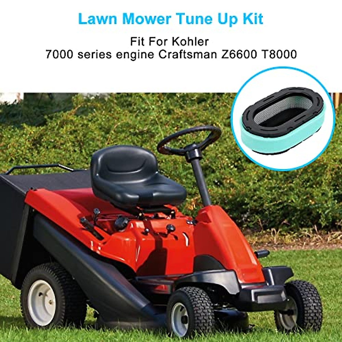 32 083 09-S Air Filter For Kohler KT610 KT620 KT715 KT725 KT730 KT735 KT740 KT745 19HP-26HP Lawn Mower 3208310-S Pre Cleaner Tune Up Kit 32-083-09-S 32-083-10-S