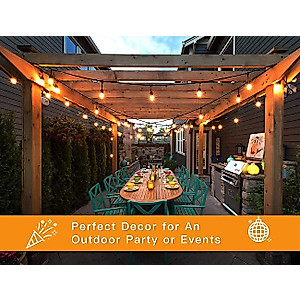 Joursdela 96FT 2-PACK outdoor string light 30 Incandesent edison string light ST14 clear bulb linkable and dimmable for patio, bistro garden Christmas decor
