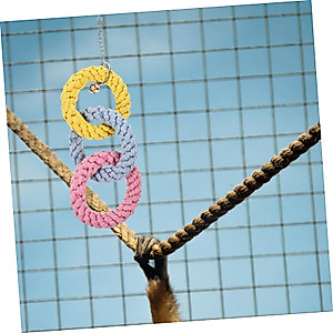 Hanging Three Ring Pendant Climbing Toy Bird Cages for Cockatiels Small Animal Cages Ferret cage Accessories Bird Swing Toys Ferret Treats cage Rope Toy Small pet Toys Rat Toy chew