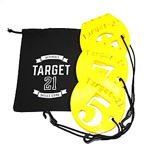 3DWorxs Target-21 Magnetic Hockey Shooting Targets, Numbered 9/7/5, Fun Skills Game, Durable Material, Attached Tethers, Draw-String Pouch, Orange, Yellow, Competition, Team Bundles