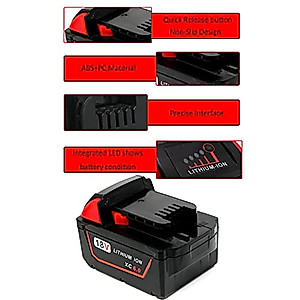 Oyrmil 2 Packs 18V 6.0Ah Replacement Battery for Milwaukee M18 48-11-1820 48-11-1850 48-11-1860 48-11-1828 48-11-10 Power Batteries