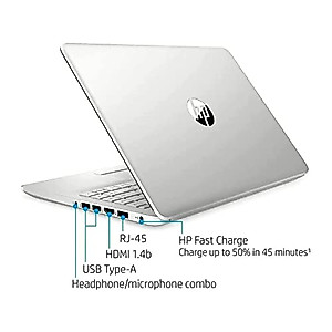 HP 2022 14" FHD IPS Display Laptop, AMD Ryzen 3-3250U, 32GB RAM, 1TB PCIe SSD, AMD Radeon Graphics, True Vision HD Camera, Wi-Fi 5, Bluetooth, Win 11, Silver, 32GB Snow Bell USB Card