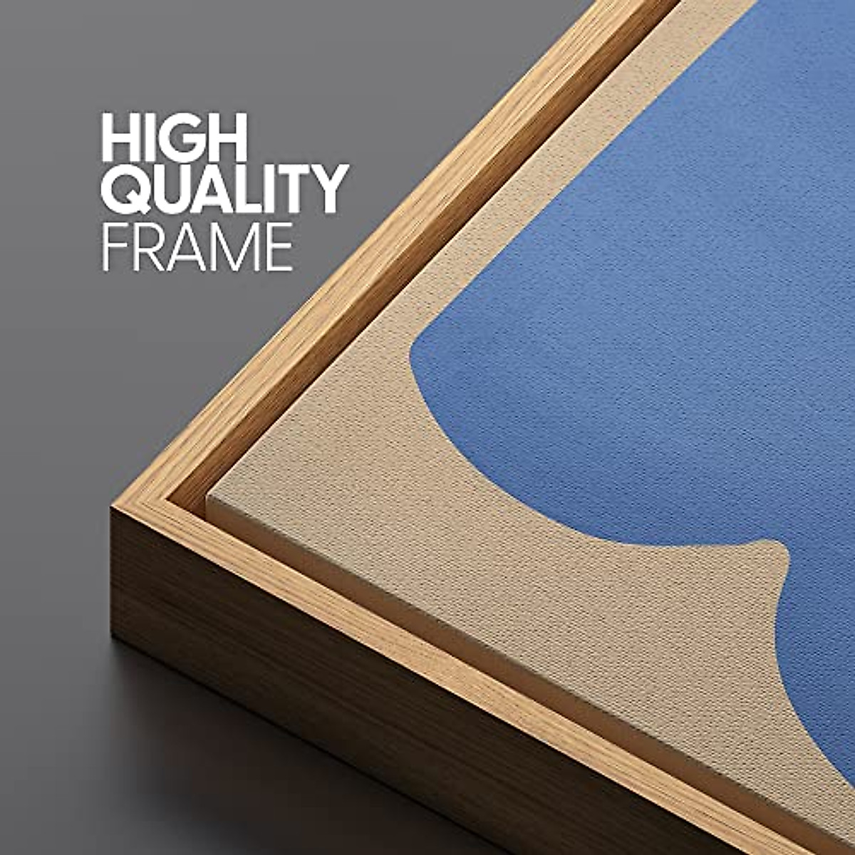 SIGNLEADER Framed Canvas Print Wall Art Set Vibrant Mid-Century Polygon Variety Abstract Shapes Illustrations Minimal Decorative Bohemian Nordic for Living Room, Bedroom, Office - 16"x24"x3 NATURAL