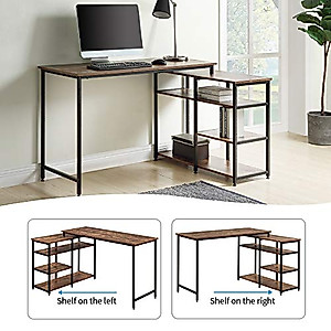 SUTON L-Shaped Desk Computer Desk Corner Desk Home Computer Desk Space-Saving Easy to Assemble Writing Study Desk
