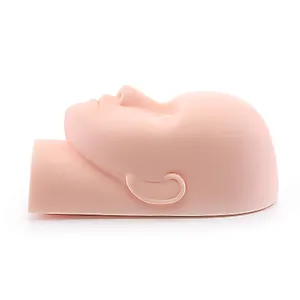 Foraineam 4-Pack Practice Training Head Rubber Cosmetology Mannequin Doll Face Head For Eyelashes Makeup Massage Practice