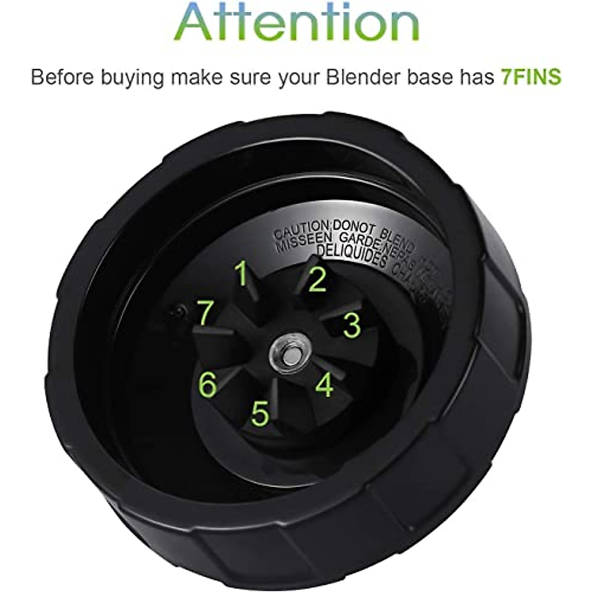 (Pack of 2) Blender Replacement Parts 7 Fins Extractor Blade Assembly with Rubber Gasket Compatible with Nurti Ninja Blenders Auto iQ BL480 BL482 BL642 BL682 NN102