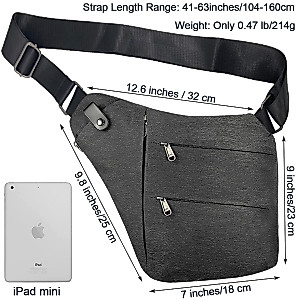 Sling Bag- Small Crossbody Personal Pocket Chest Bag Anti-Thief Cross Body Bags Slim Shoulder Backpack for Men Women