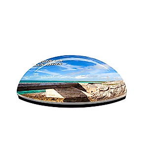 Glass Window Bridge Eleuthera Bahamas Caribbean Sea Fridge Magnet 3D Crystal Glass Tourist City Travel Souvenir Collection Gift Strong Refrigerator Sticker
