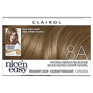 Clairol Nice'n Easy Liquid Permanent Hair Dye, 8A Medium Ash Blonde Hair Color, Pack of 3