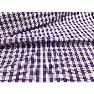 Purple Palaka Woven Cotton Hawaiian Print Fabric by The Yard